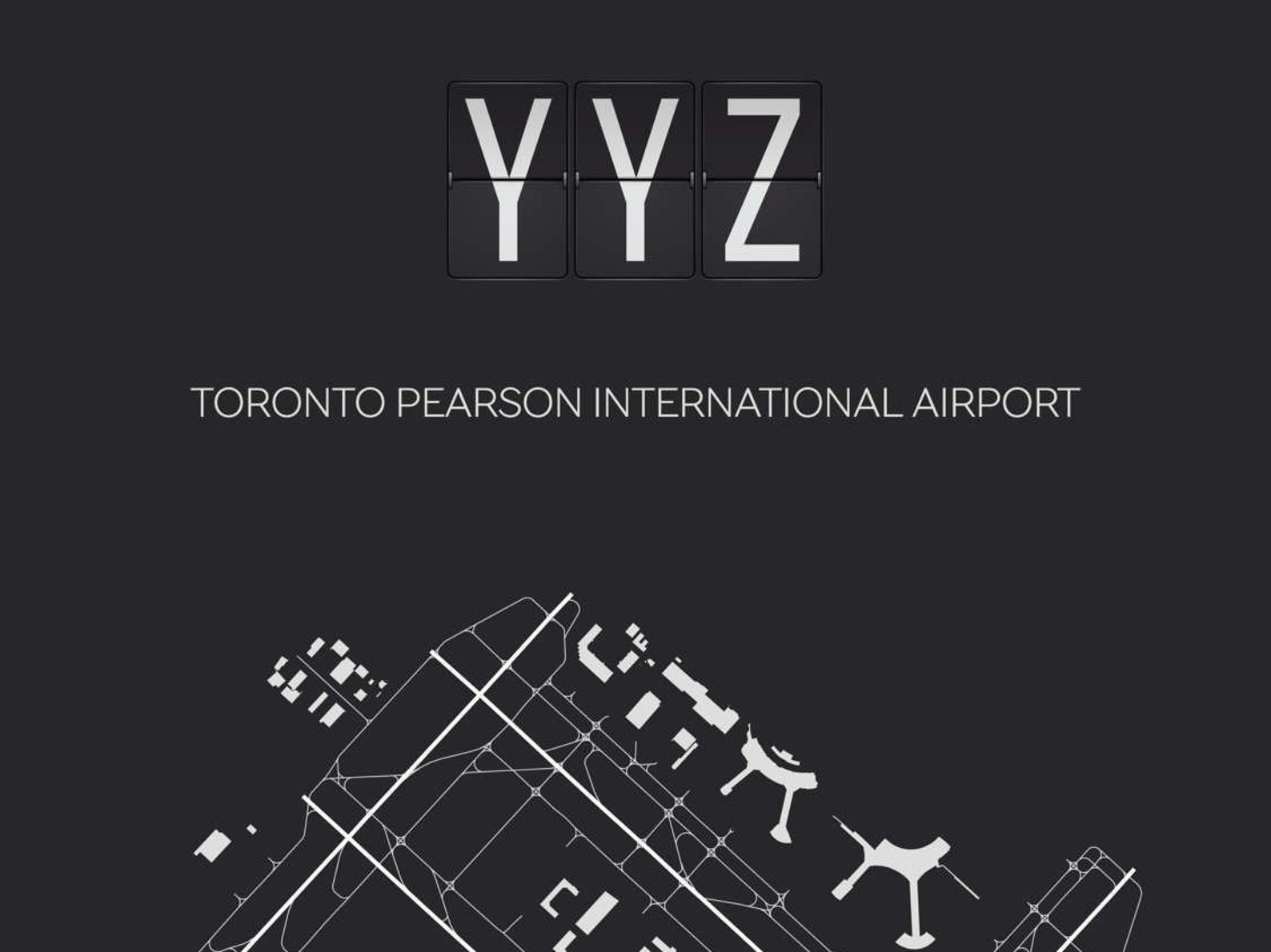 YYZ Toronto Pearson Airport Map Wall Art | Etsy Canada