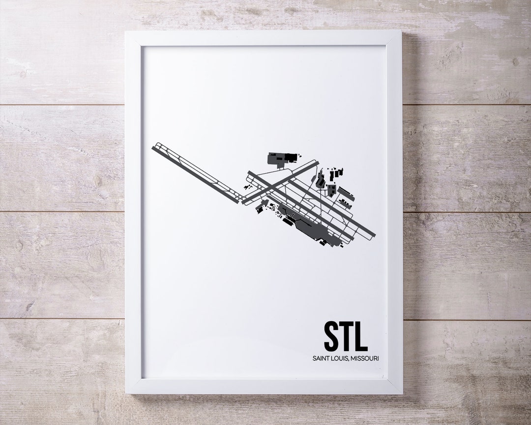 STL Airport Map Print: St. Louis Lambert International, Minimalist ...