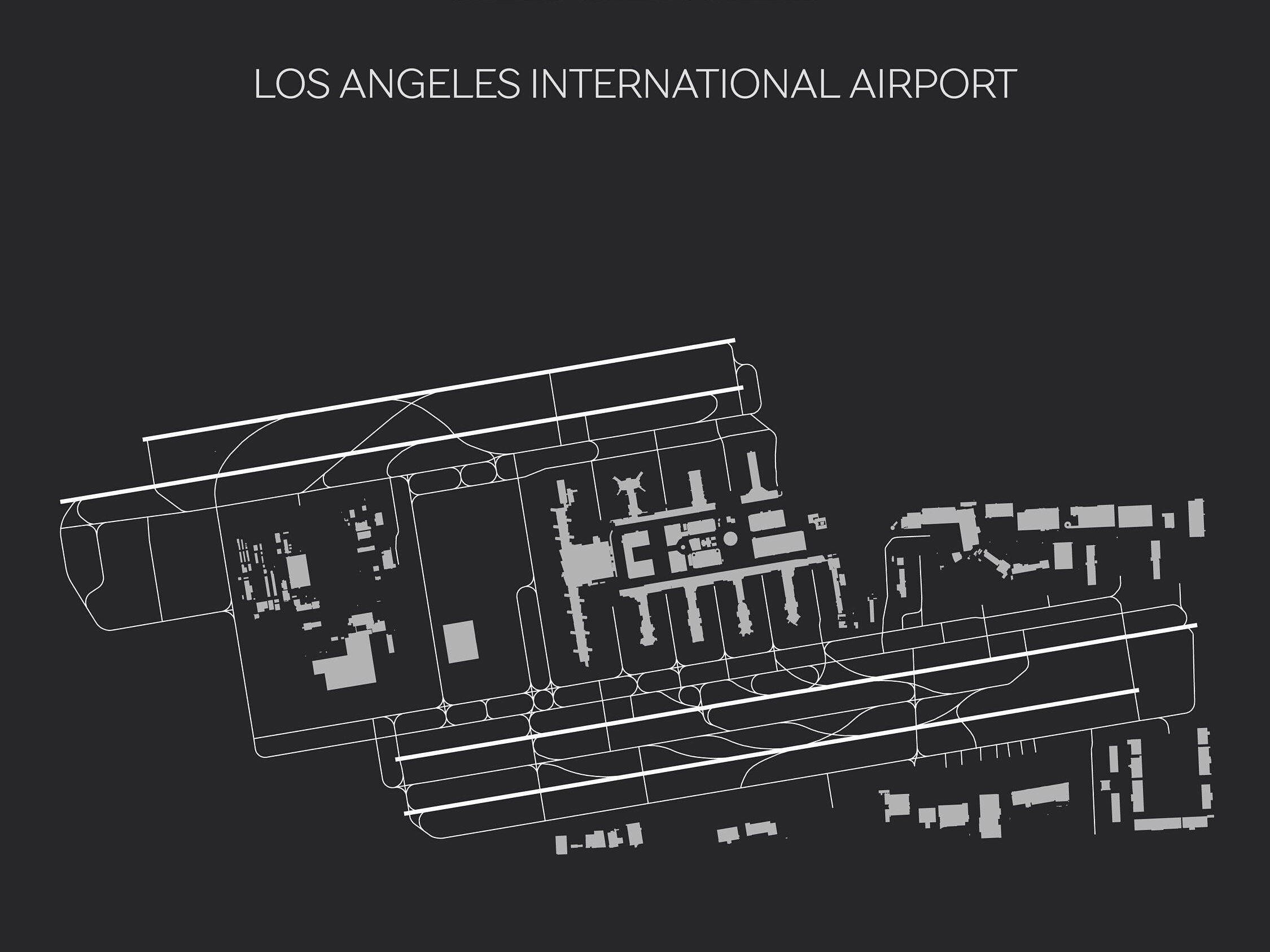 LAX Los Angeles International Airport Print Map Wall Art - Etsy