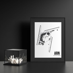 ARN Stockholm Arlanda Airport Map Print, Stockholm, Sweden, Minimalist ...