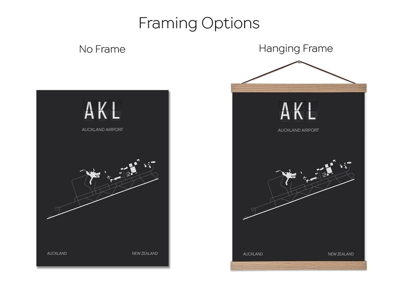 AKL Auckland Airport Print Map Wall Art - Etsy