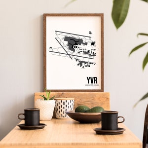 YVR Vancouver International Airport Map Print, Vancouver, Canada ...