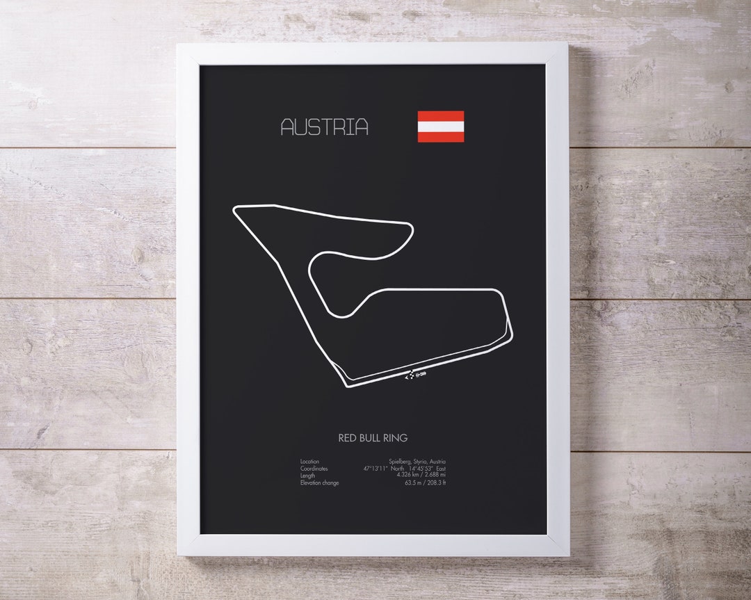 Austria Spielberg Circuit Racing Map Wall Art Print - Etsy