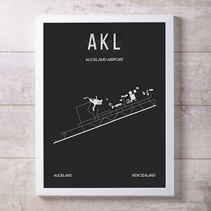 AKL Auckland Airport Print Map Wall Art - Etsy