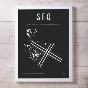 SFO San Francisco Airport Print Map Wall Art - Etsy