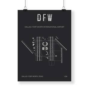 DFW Dallas Fort Worth International Airport Print Map Wall Art - Etsy