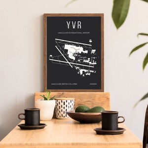 YVR Airport Map Print: Vancouver Aviation Art Gift - Frame Not Included ...