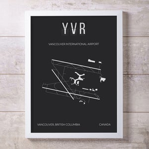 YVR Vancouver International Airport Print Map Wall Art - Etsy