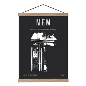 MEM Memphis International Airport Map Print, Tennessee, Minimalist Home ...