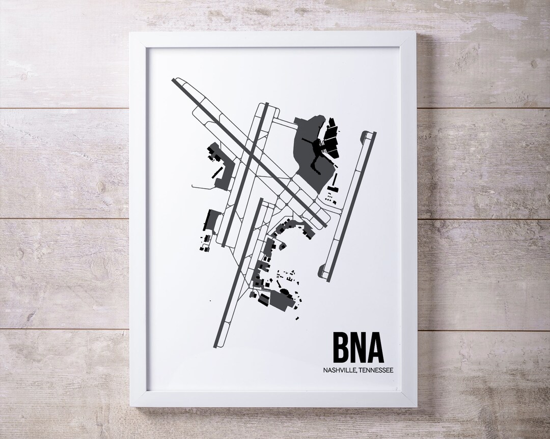 BNA Nashville Airport Map Print: Minimalist Aviation Art - Etsy.de
