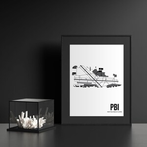 PBI Palm Beach International Airport Map Print, West Palm Beach, FL ...