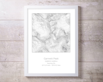 Ultra Prominent Peaks Map 11x14 Print 48 States - Etsy
