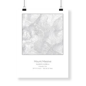 Mt Massive, Colorado, USA Topography Elevation Print Wall Art - Etsy