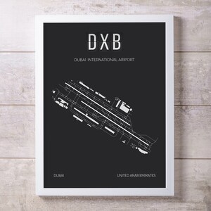 DXB Dubai International Airport Map Print - Etsy
