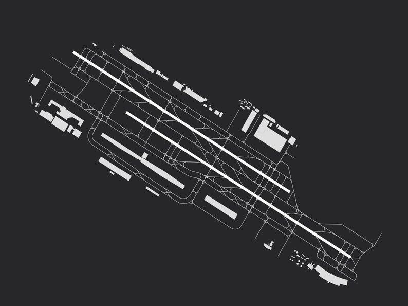 DXB Dubai International Airport Map Print - Etsy