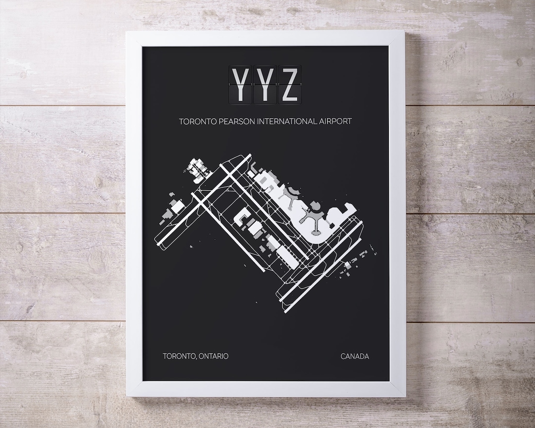 YYZ Airport Map Print: Toronto Pearson, Minimalist Aviation Art - Etsy ...