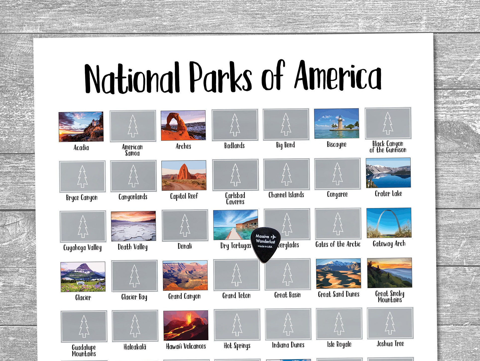 18x24 Scratch off Your National Parks List of | Etsy