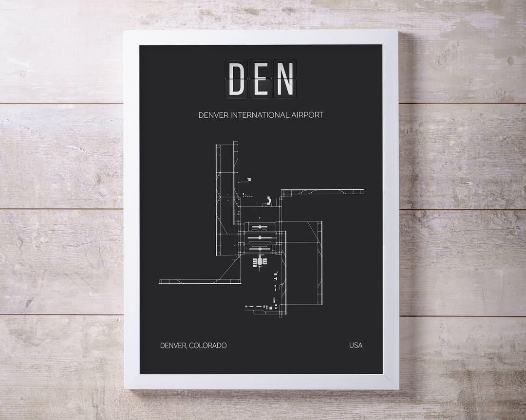 DEN Denver International Airport DIA Print Map Wall Art - Etsy
