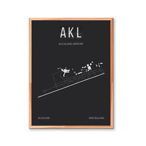 AKL Auckland Airport Print Map Wall Art - Etsy