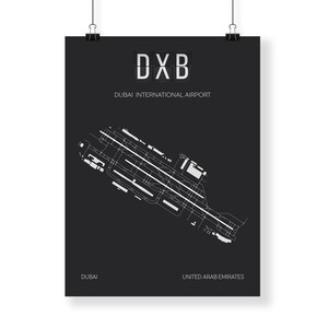 DXB Dubai International Airport Map Print - Etsy