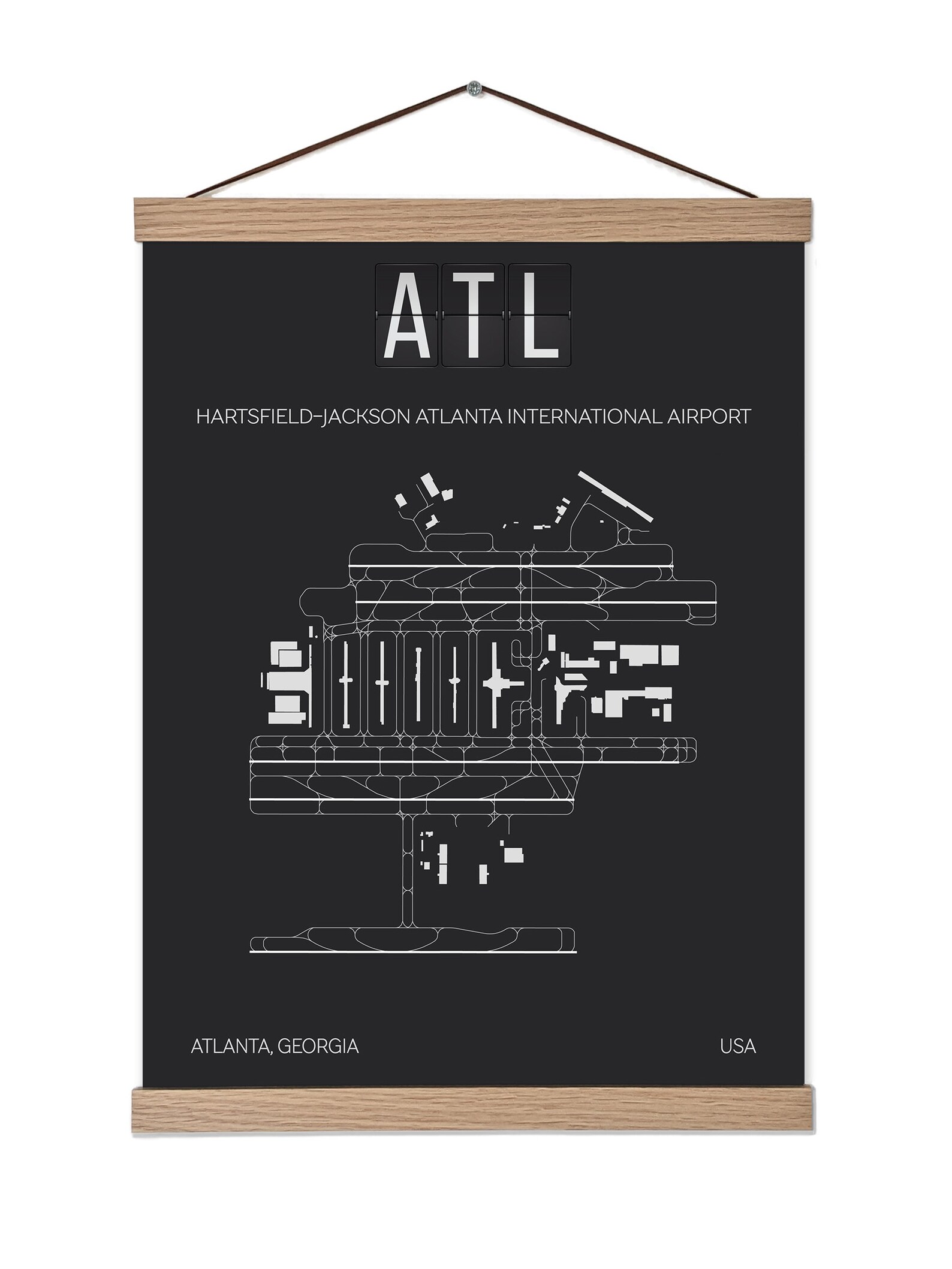 ATL Atlanta International Airport Print Map Wall Art - Etsy