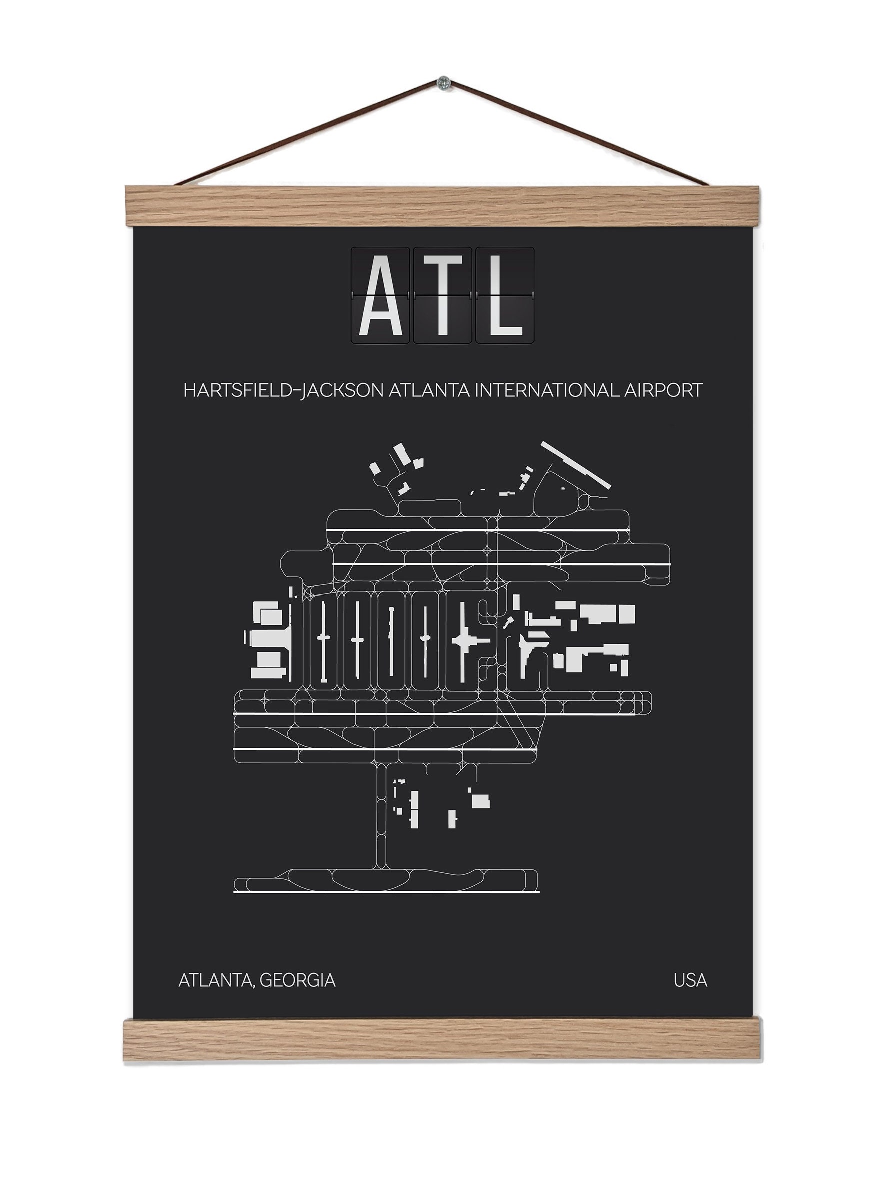 ATL Atlanta International Airport Print Map Wall Art - Etsy