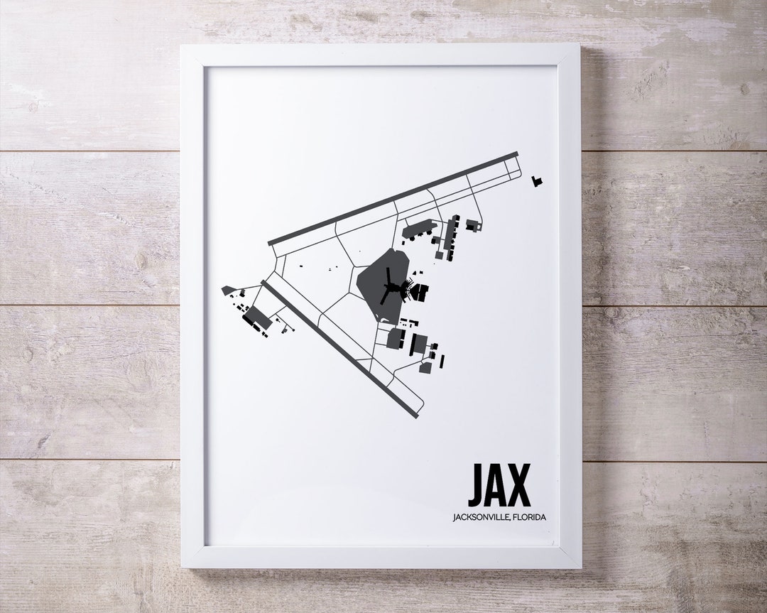 JAX Airport Map Print: Jacksonville, FL Minimalist Aviation Art - Etsy