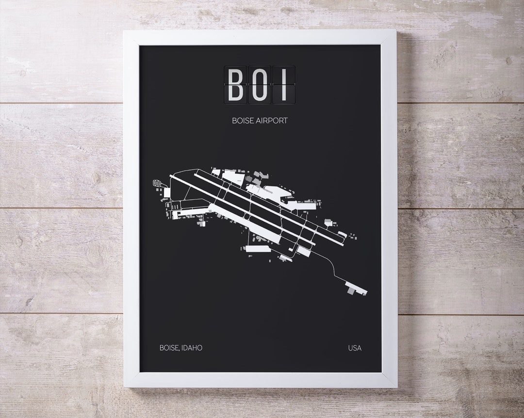 BOI Boise Airport Map Print, Idaho, Minimalist Home Decor, Gift for ...