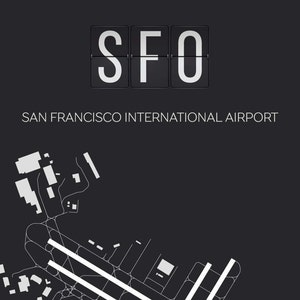 SFO San Francisco Airport Print Map Wall Art - Etsy