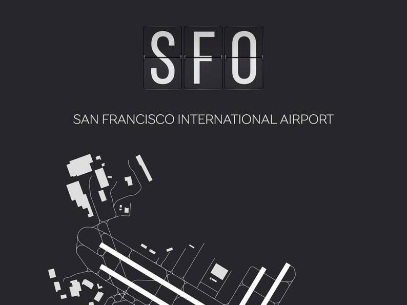 SFO San Francisco Airport Print Map Wall Art - Etsy