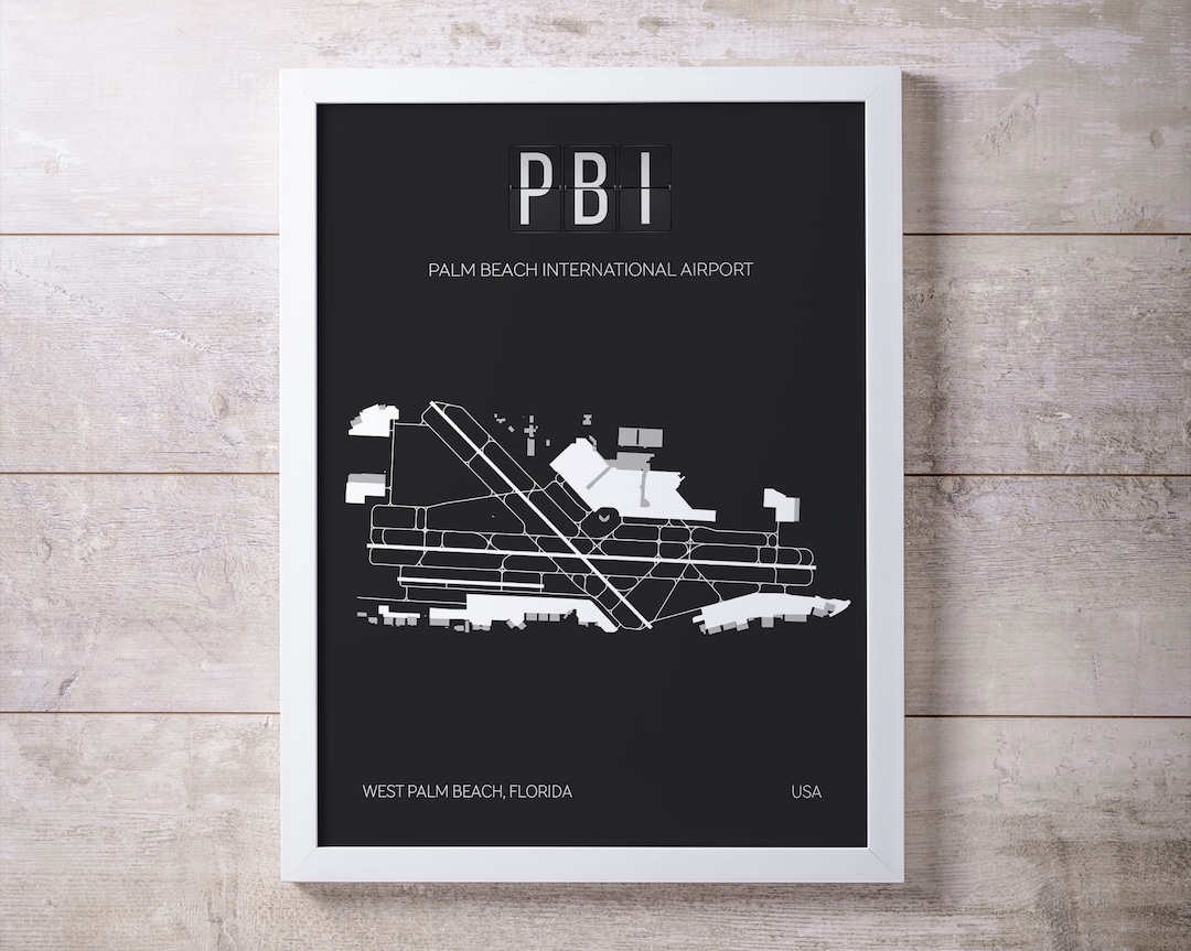 PBI Airport Map Print: West Palm Beach Aviation Art - Etsy