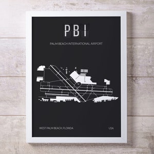 PBI Palm Beach International Airport Map Print, West Palm Beach ...