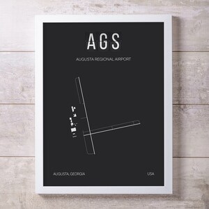 AGS Augusta Airport Print Map Wall Art - Etsy