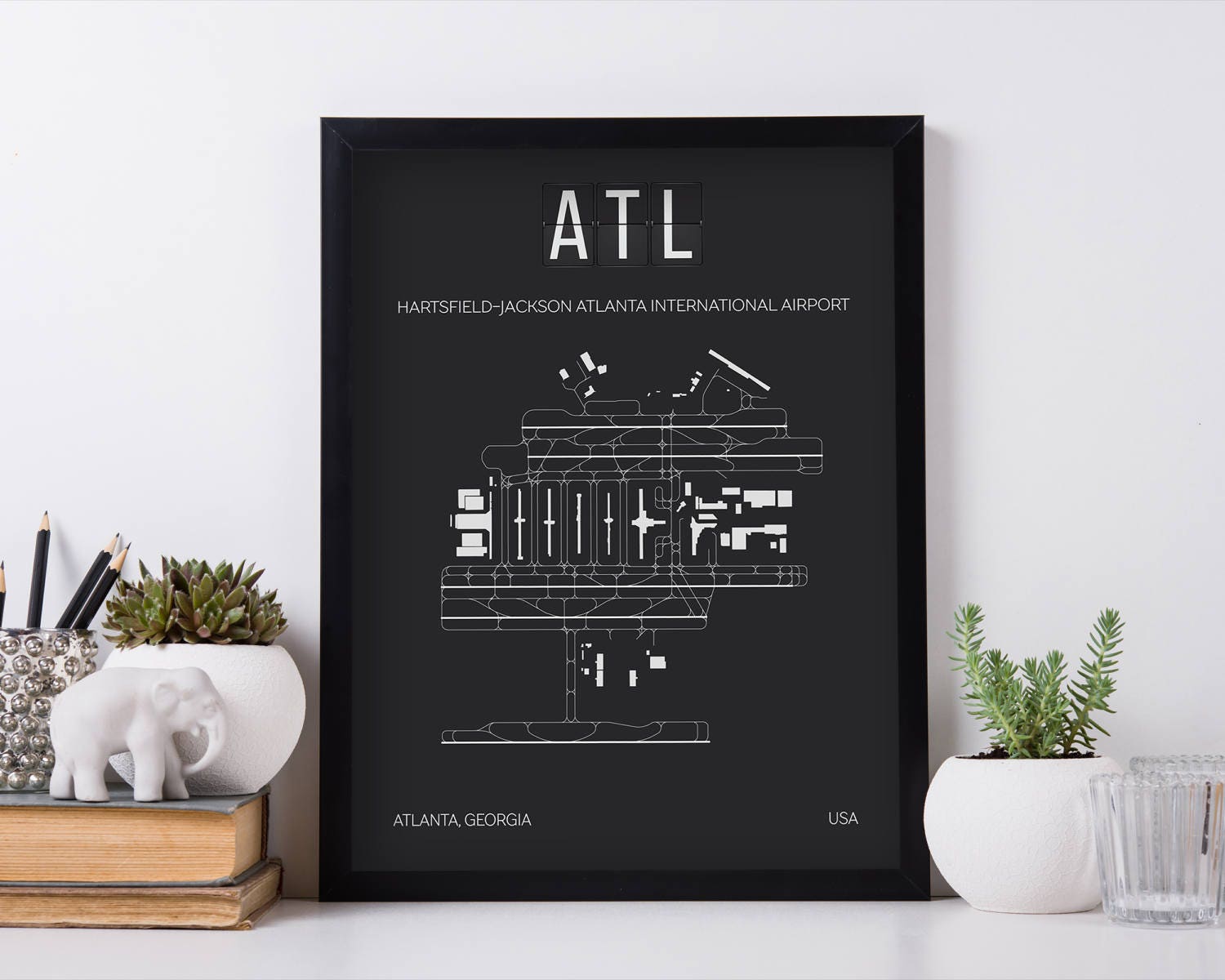 ATL Atlanta International Airport Print Map Wall Art - Etsy