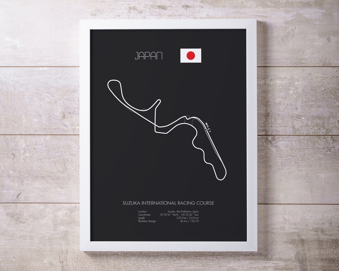 Japan Suzuka Circuit Racing Map Wall Art Print - Etsy