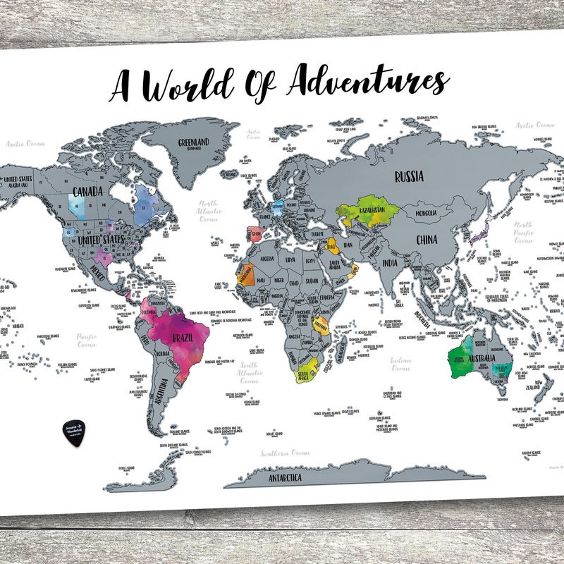 Scratch World Map Print - Etsy