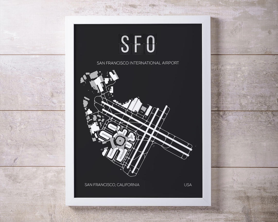 SFO San Francisco Airport Print Map Wall Art - Etsy