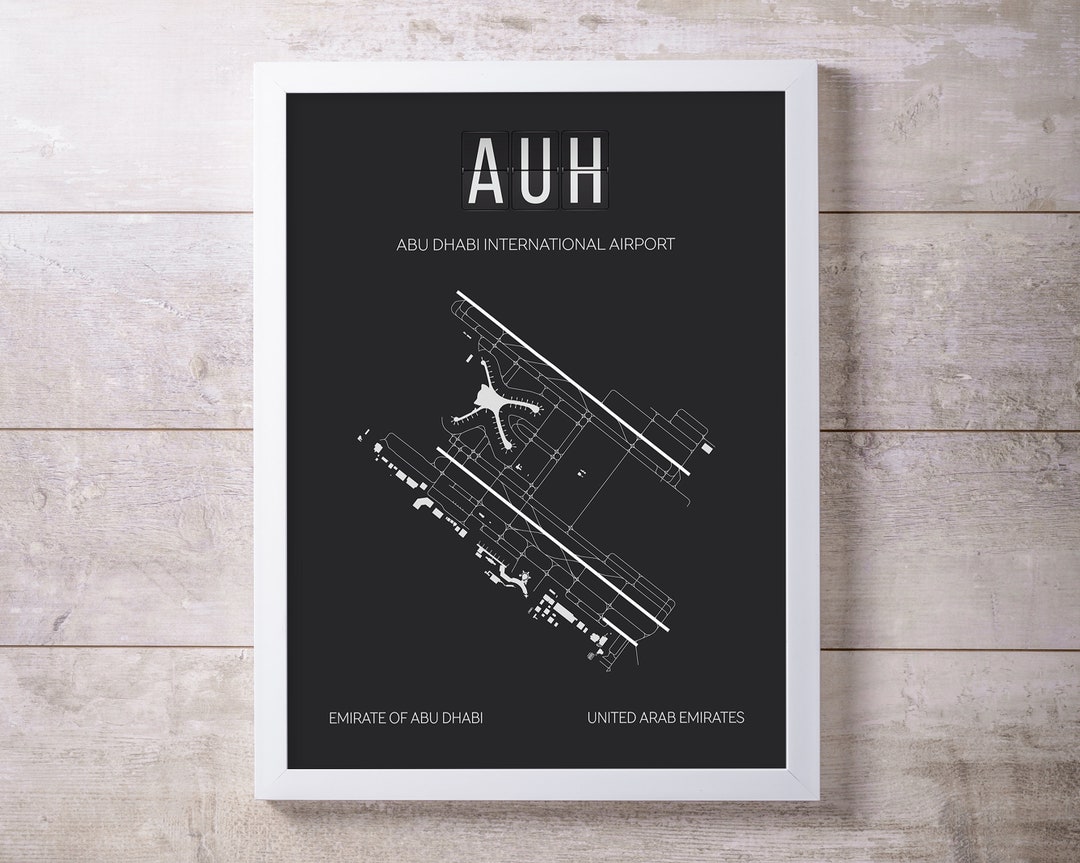 AUH Abu-dhabi International Airport Map Print - Etsy