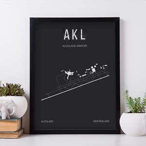 AKL Auckland Airport Print Map Wall Art - Etsy