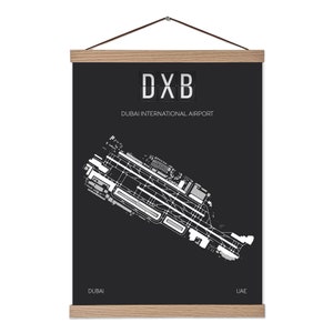 DXB Dubai International Airport Map Print, Dubai, United Arab Emirates ...
