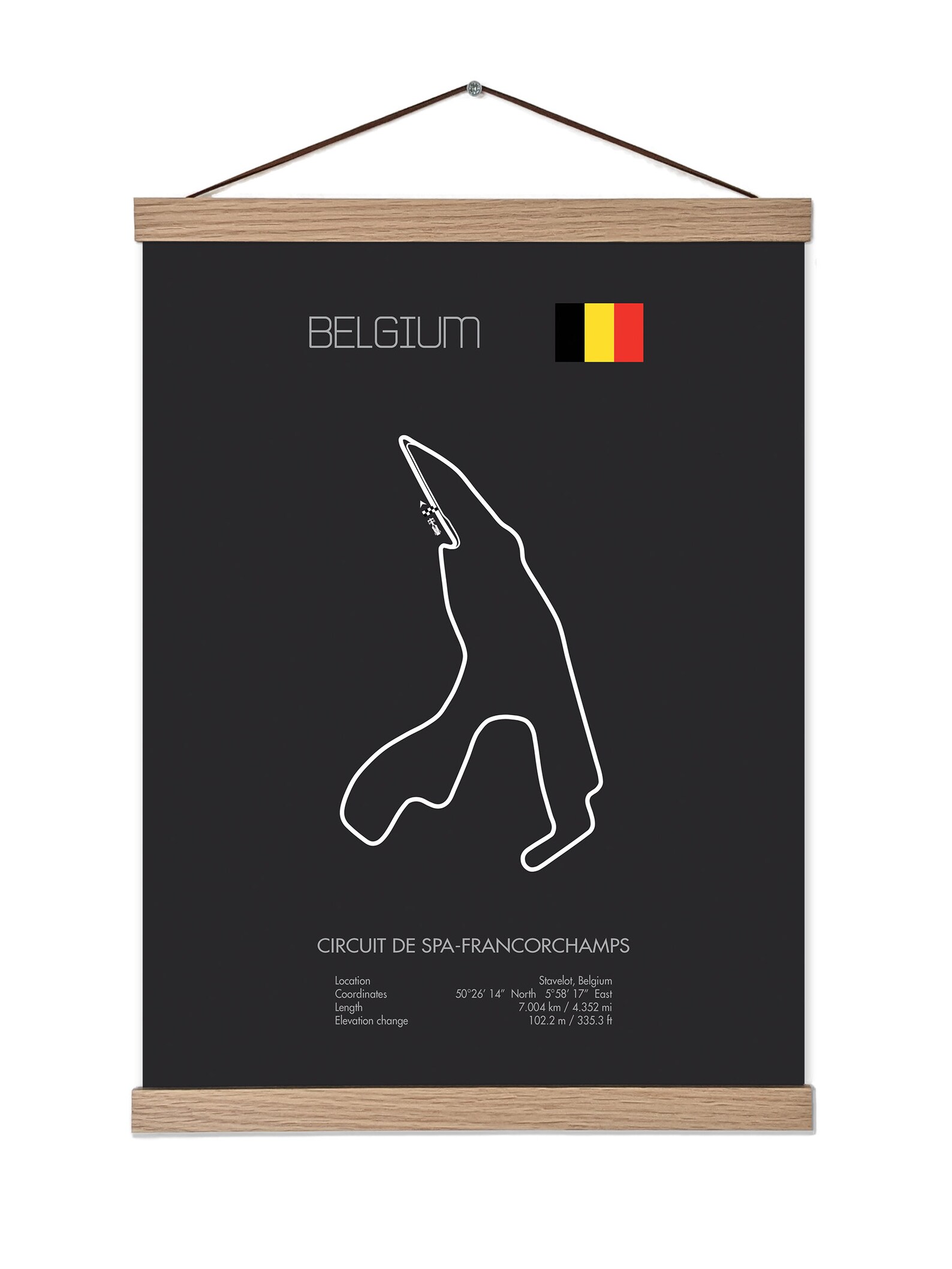 Belgium Spa-francorchamps Racing Map Wall Art Print - Etsy