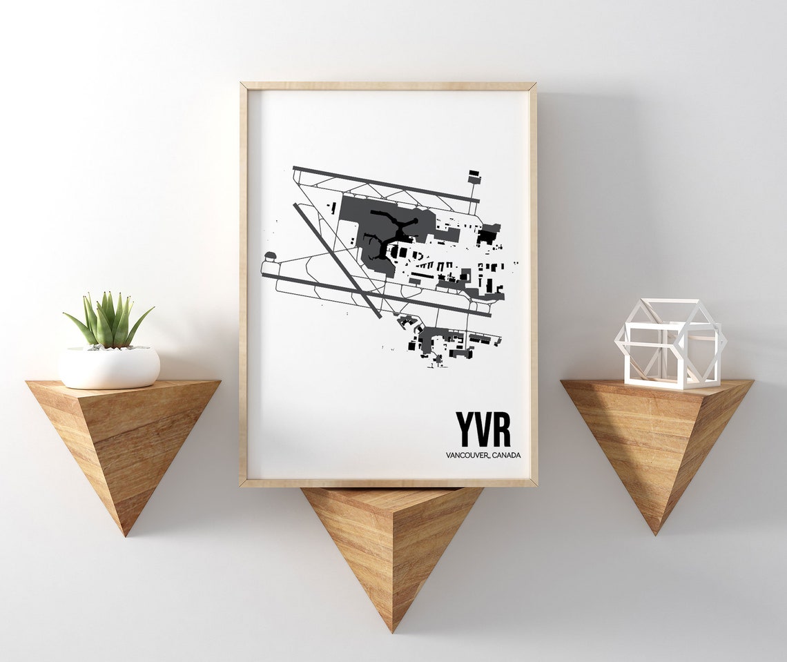 YVR Airport Map Print: Vancouver Aviation Art - Etsy