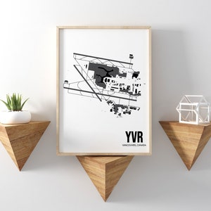 YVR Vancouver International Airport Map Print, Vancouver, Canada ...