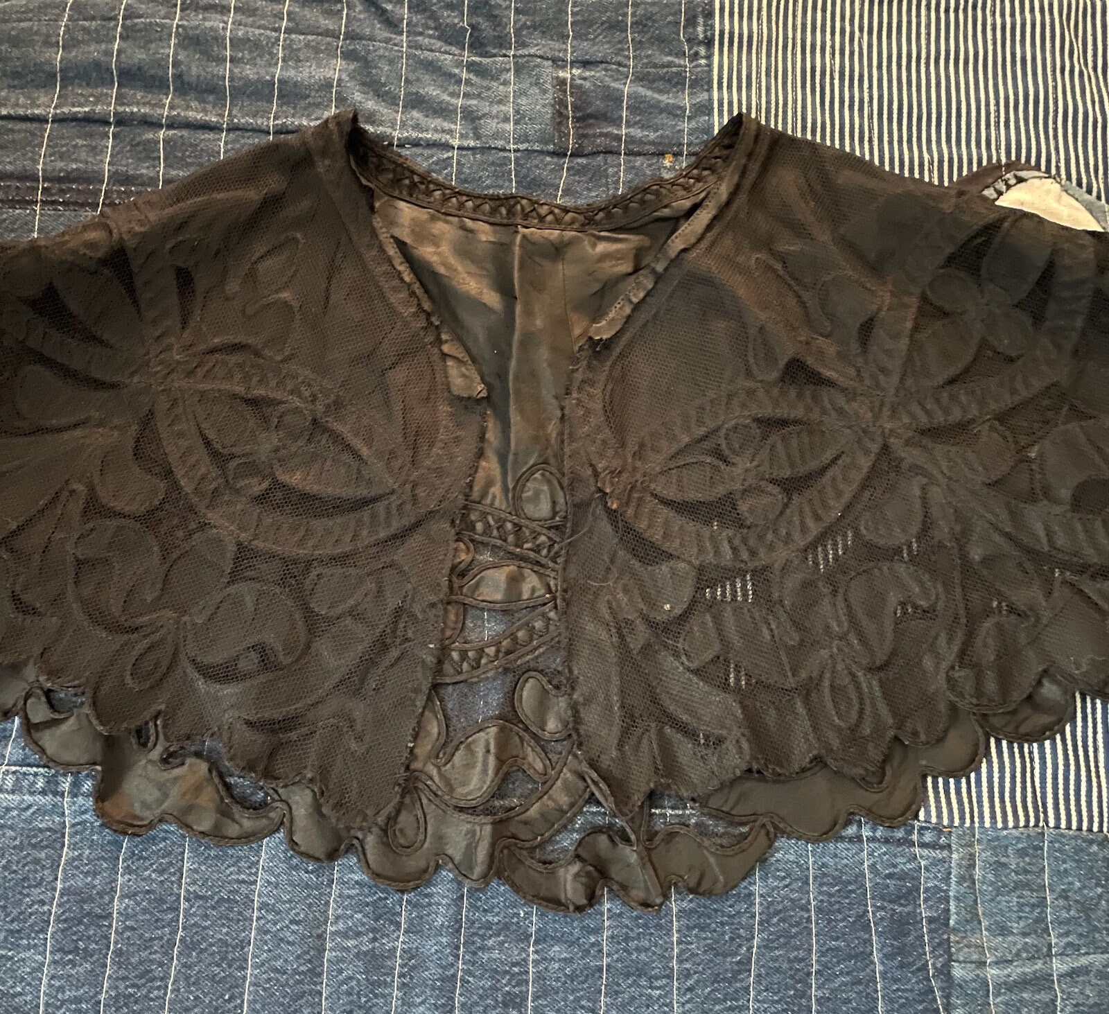 Antique Vintage Black Victorian Lace Mourning Collar Shawl Capelet - Etsy