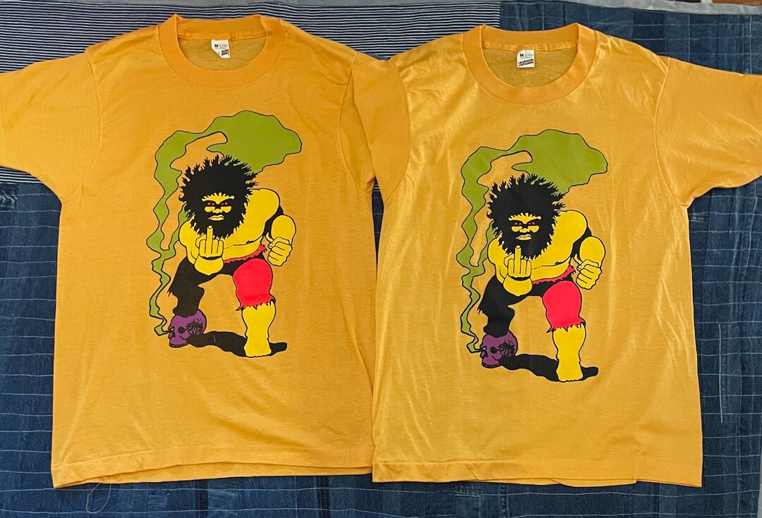 Werewolves on Fire Presents Caveman Monster Silkscreen Upcycled Vintage ...