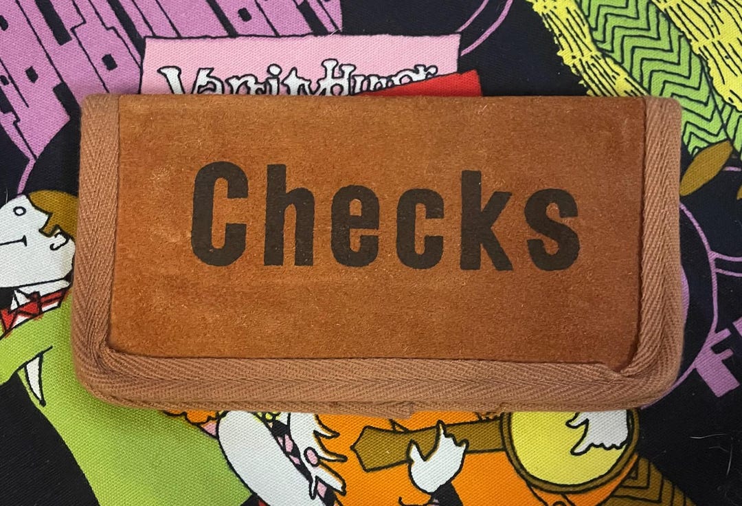 1970s 1980s Suede Leather Checkbook Check Wallet Hong Kong CHECKS - Etsy