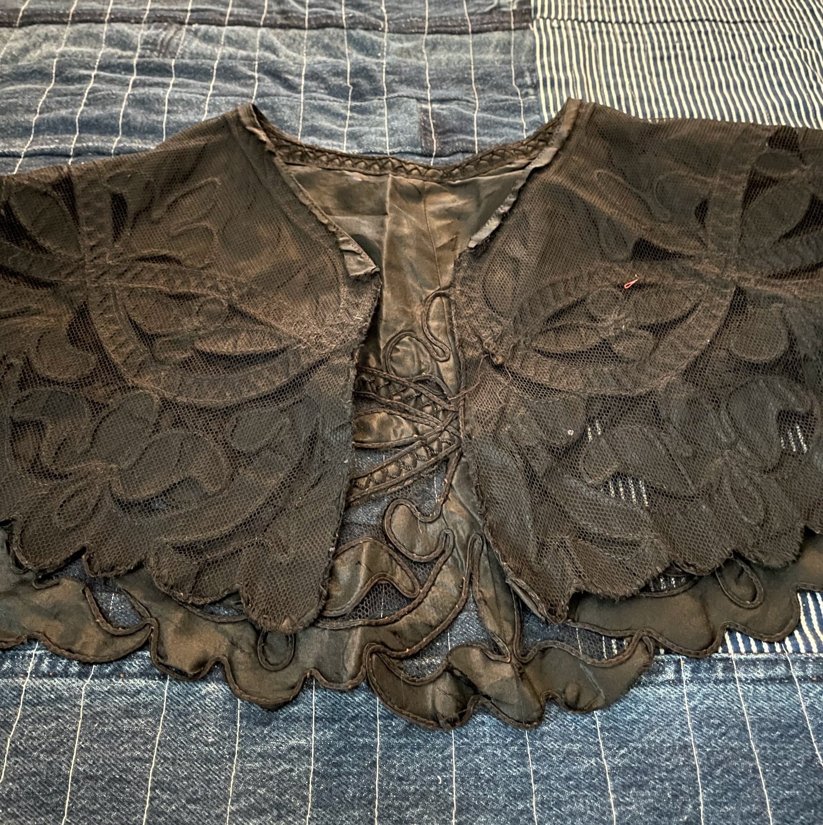 Antique Vintage Black Victorian Lace Mourning Collar Shawl Capelet - Etsy