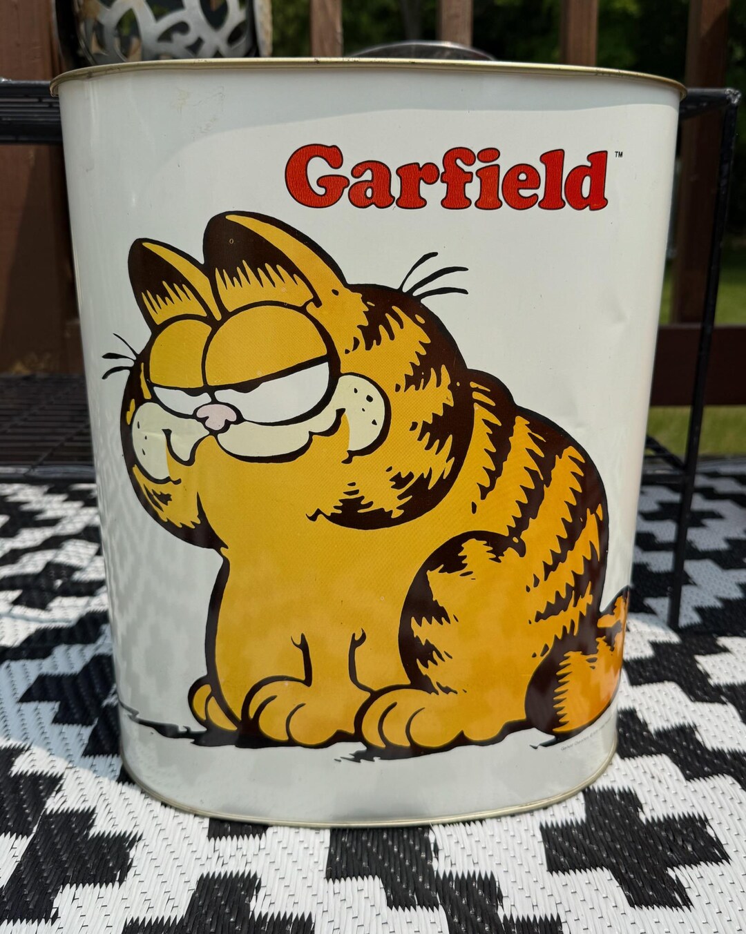 1970s 1980s Vintage Garfield the Cartoon Cat Trashcan Trash Can Jim ...