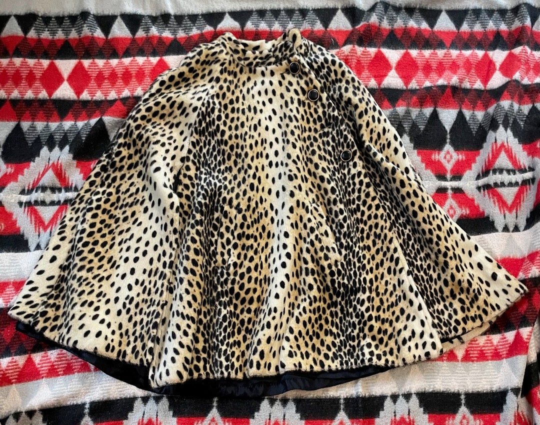 1960s Vintage Animal Print Cheetah Faux Fur Mohair Dream Cape AS IS - Etsy
