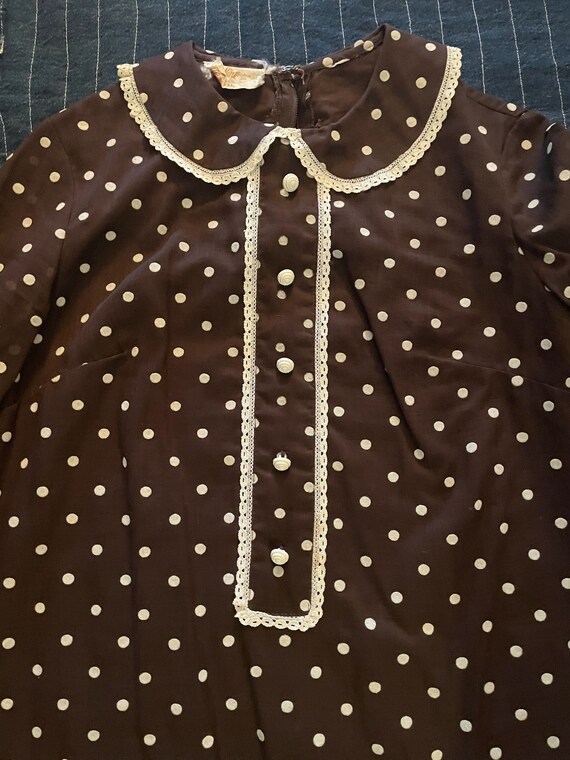 1960s 1970s Vintage Beeline Fashions MOD Brown & Whit… - Gem